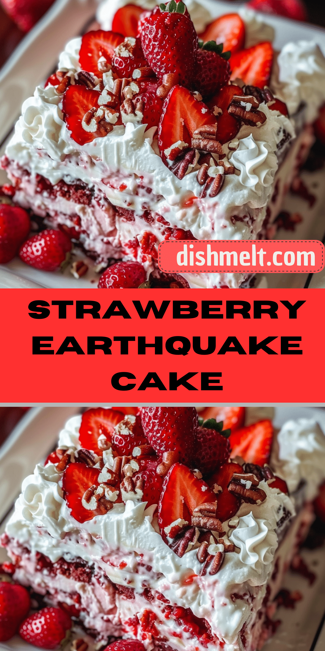 Strawberry Earthquake Cake | Dish Melt