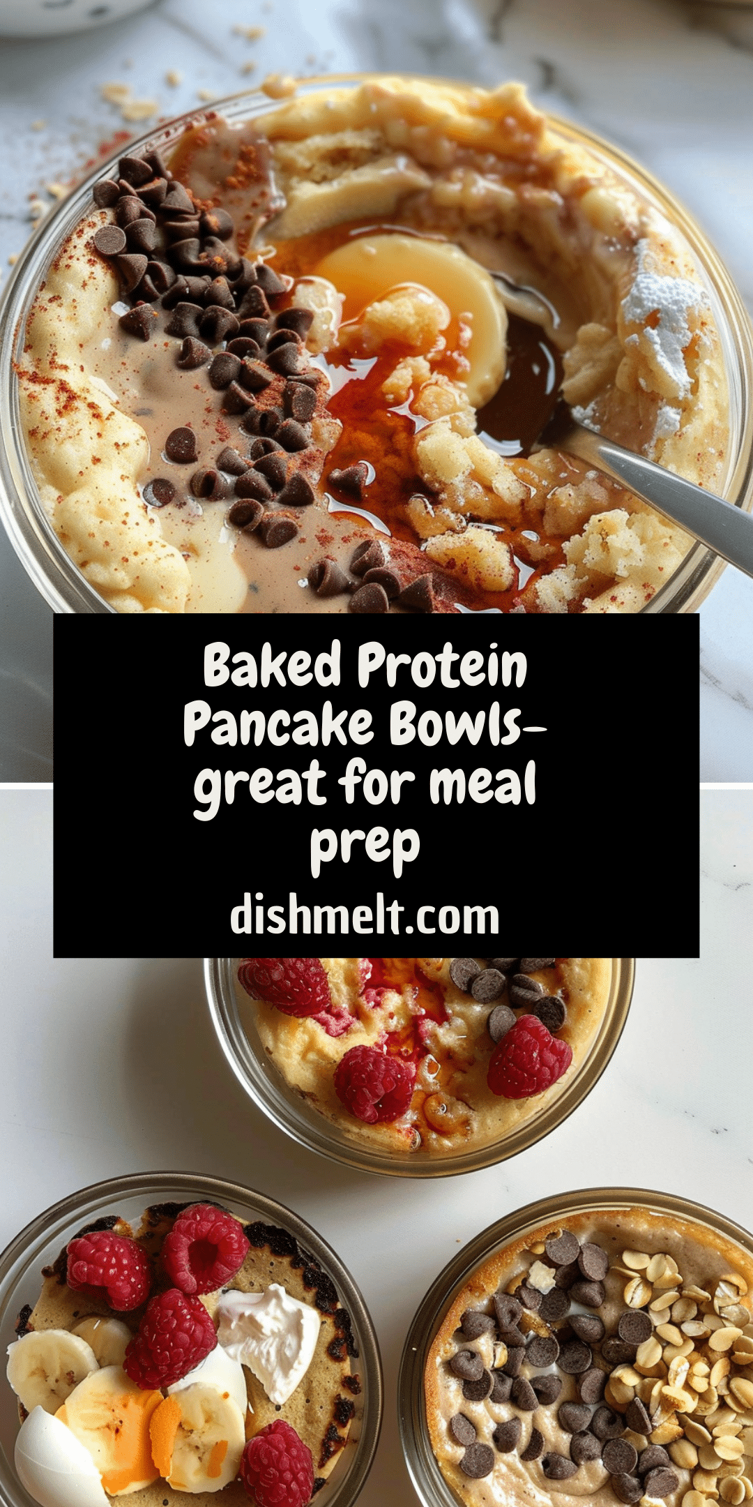 Baked Protein Pancake Bowls | Dish Melt